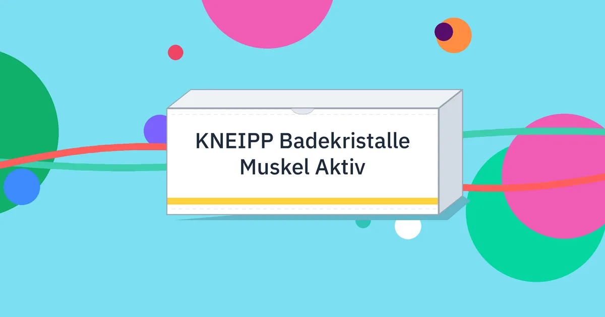 Symbolbild: Packung mit der Aufschrift KNEIPP Badekristalle Muskel Aktiv (PZN 18060178) – Verfügbarkeit und Bezug in Apotheken in Frankfurt am Main