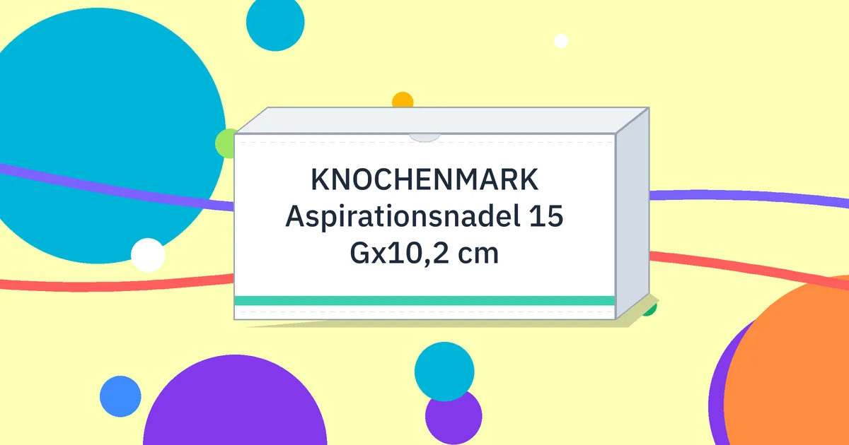 Symbolbild: Packung mit der Aufschrift KNOCHENMARK Aspirationsnadel 15 Gx10,2 cm (PZN 08789760) – Verfügbarkeit und Bezug in Apotheken in Frankfurt am Main