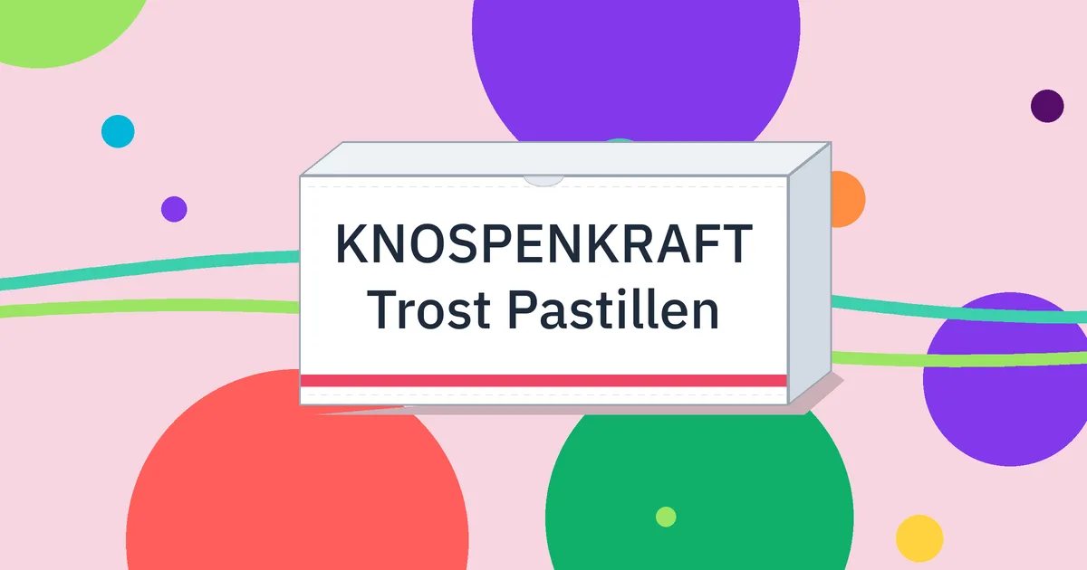 Symbolbild: Packung mit der Aufschrift KNOSPENKRAFT Trost Pastillen (PZN 18500743) – Verfügbarkeit und Bezug in Apotheken in Frankfurt am Main