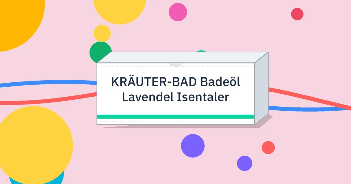 Symbolbild: Packung mit der Aufschrift KRÄUTER-BAD Badeöl Lavendel Isentaler (PZN 14263192) – Verfügbarkeit und Bezug in Apotheken in Frankfurt am Main