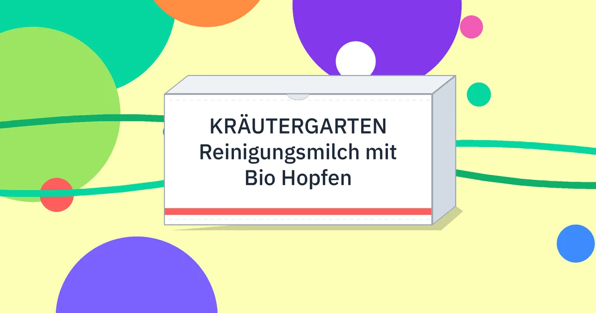 Symbolbild: Packung mit der Aufschrift KRÄUTERGARTEN Reinigungsmilch mit Bio Hopfen (PZN 14292236) – Verfügbarkeit und Bezug in Apotheken in Frankfurt am Main