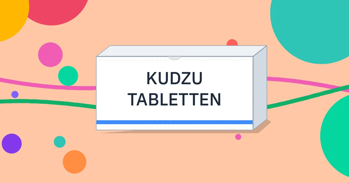 Symbolbild: Packung mit der Aufschrift KUDZU TABLETTEN (PZN 02164438) – Verfügbarkeit und Bezug in Apotheken in Frankfurt am Main