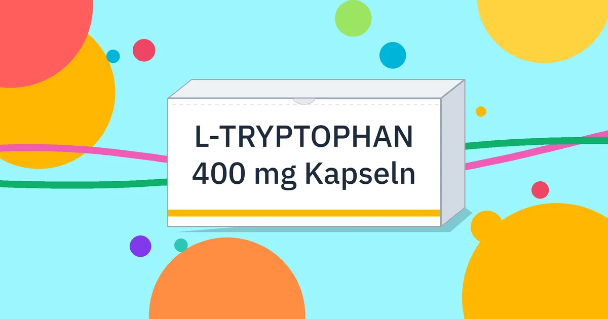 Symbolbild: Packung mit der Aufschrift L-TRYPTOPHAN 400 mg Kapseln (PZN 15738160) – Verfügbarkeit und Bezug in Apotheken in Frankfurt am Main