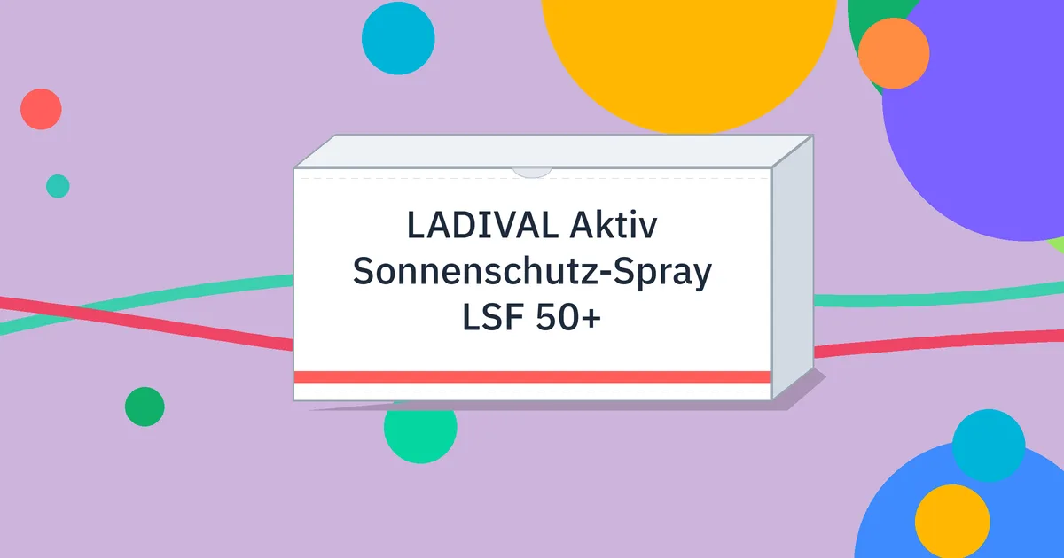 Symbolbild: Packung mit der Aufschrift LADIVAL Aktiv Sonnenschutz-Spray LSF 50+ (PZN 19362846) – Verfügbarkeit und Bezug in Apotheken in Frankfurt am Main