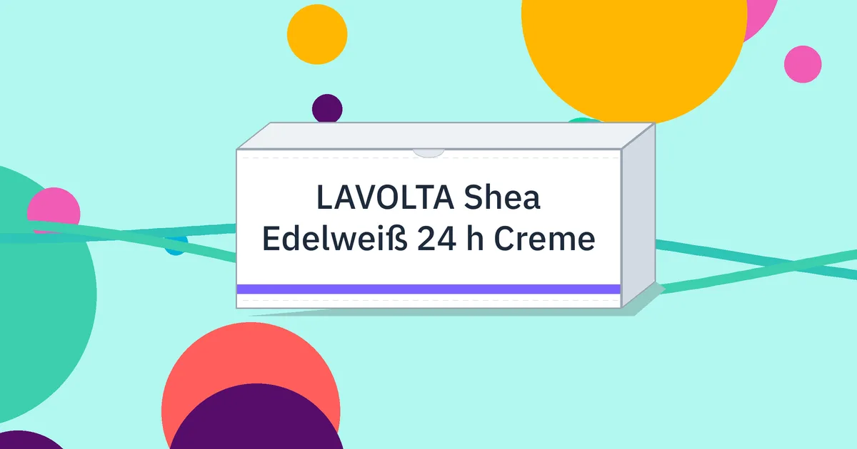 Symbolbild: Packung mit der Aufschrift LAVOLTA Shea Edelweiß 24 h Creme (PZN 15877565) – Verfügbarkeit und Bezug in Apotheken in Frankfurt am Main