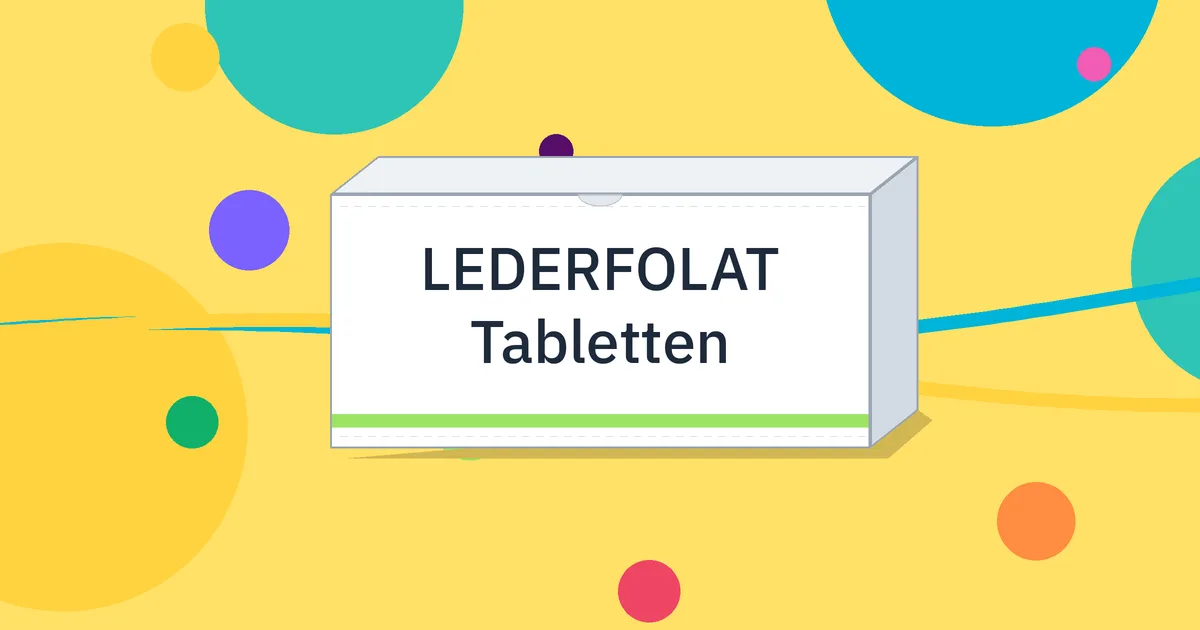 Symbolbild: Packung mit der Aufschrift LEDERFOLAT Tabletten (PZN 04900628) – Verfügbarkeit und Bezug in Apotheken in Frankfurt am Main