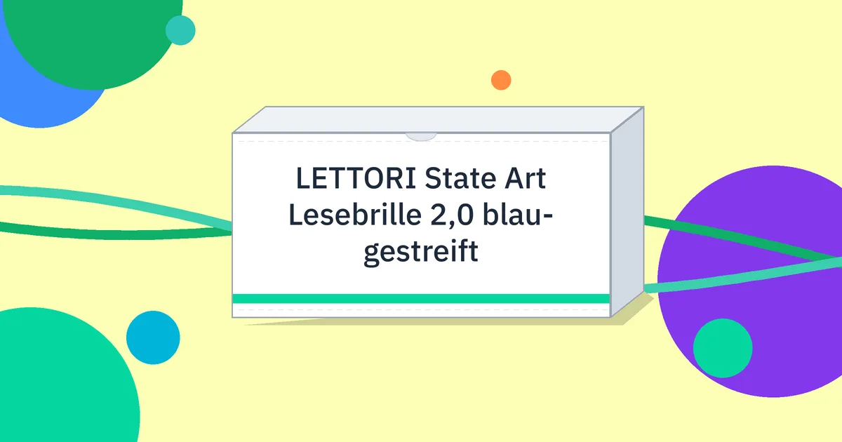 Symbolbild: Packung mit der Aufschrift LETTORI State Art Lesebrille 2,0 blau-gestreift (PZN 11056469) – Verfügbarkeit und Bezug in Apotheken in Frankfurt am Main