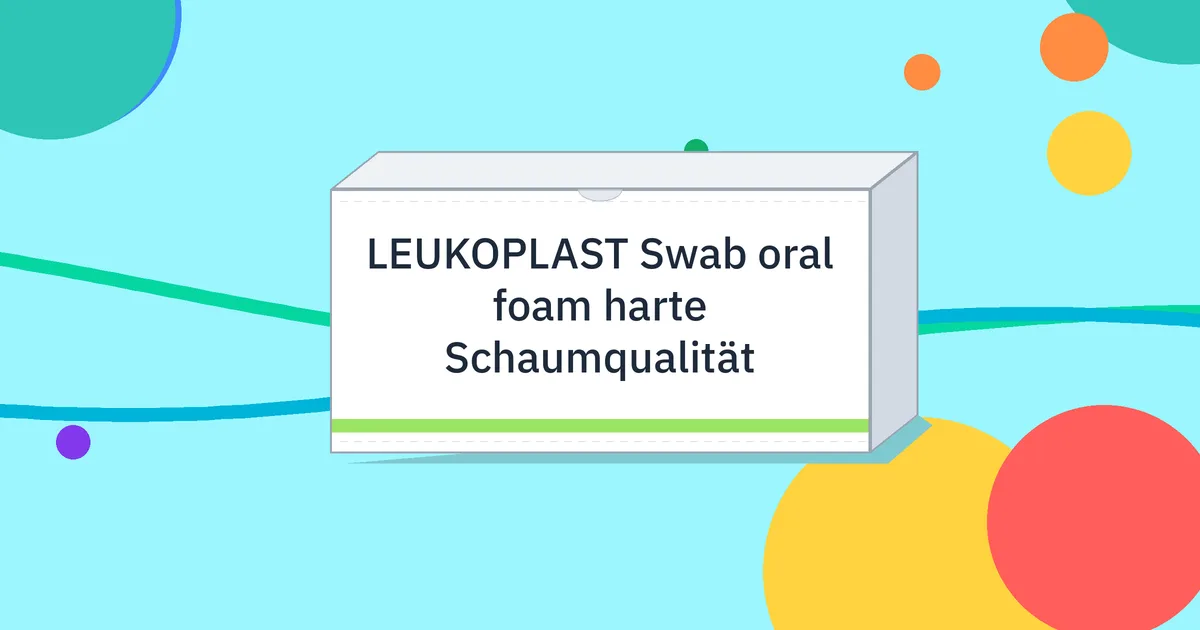 Symbolbild: Packung mit der Aufschrift LEUKOPLAST Swab oral foam harte Schaumqualität (PZN 20741247) – Verfügbarkeit und Bezug in Apotheken in Frankfurt am Main