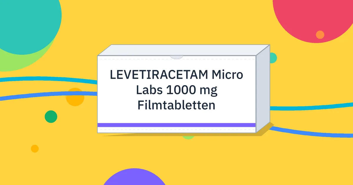 Symbolbild: Packung mit der Aufschrift LEVETIRACETAM Micro Labs 1000 mg Filmtabletten (PZN 17819388) – Verfügbarkeit und Bezug in Apotheken in Frankfurt am Main