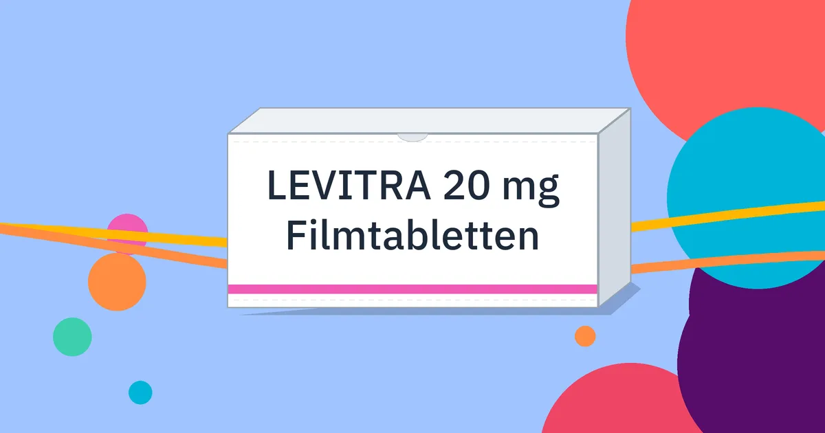 Symbolbild: Packung mit der Aufschrift LEVITRA 20 mg Filmtabletten (PZN 04174085) – Verfügbarkeit und Bezug in Apotheken in Frankfurt am Main
