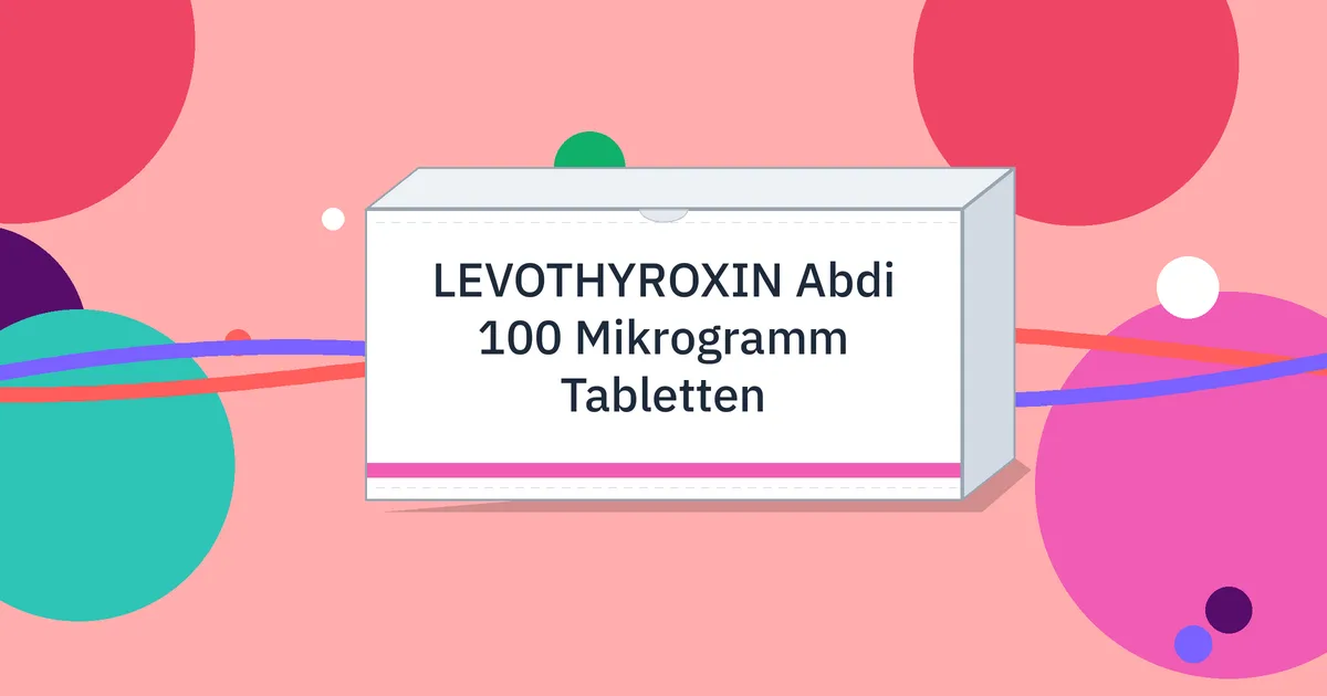 Symbolbild: Packung mit der Aufschrift LEVOTHYROXIN Abdi 100 Mikrogramm Tabletten (PZN 18203330) – Verfügbarkeit und Bezug in Apotheken in Frankfurt am Main