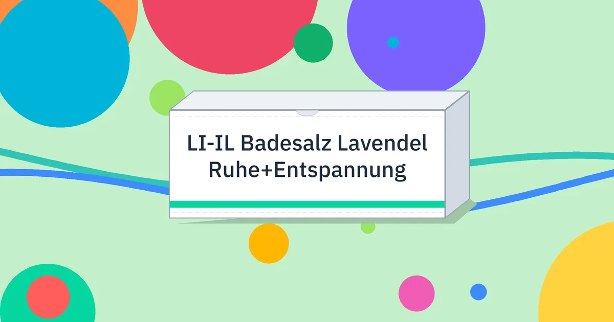 Symbolbild: Packung mit der Aufschrift LI-IL Badesalz Lavendel Ruhe+Entspannung (PZN 17885882) – Verfügbarkeit und Bezug in Apotheken in Frankfurt am Main