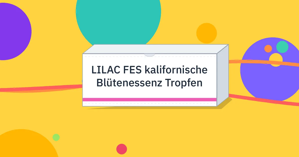 Symbolbild: Packung mit der Aufschrift LILAC FES kalifornische Blütenessenz Tropfen (PZN 18809943) – Verfügbarkeit und Bezug in Apotheken in Frankfurt am Main