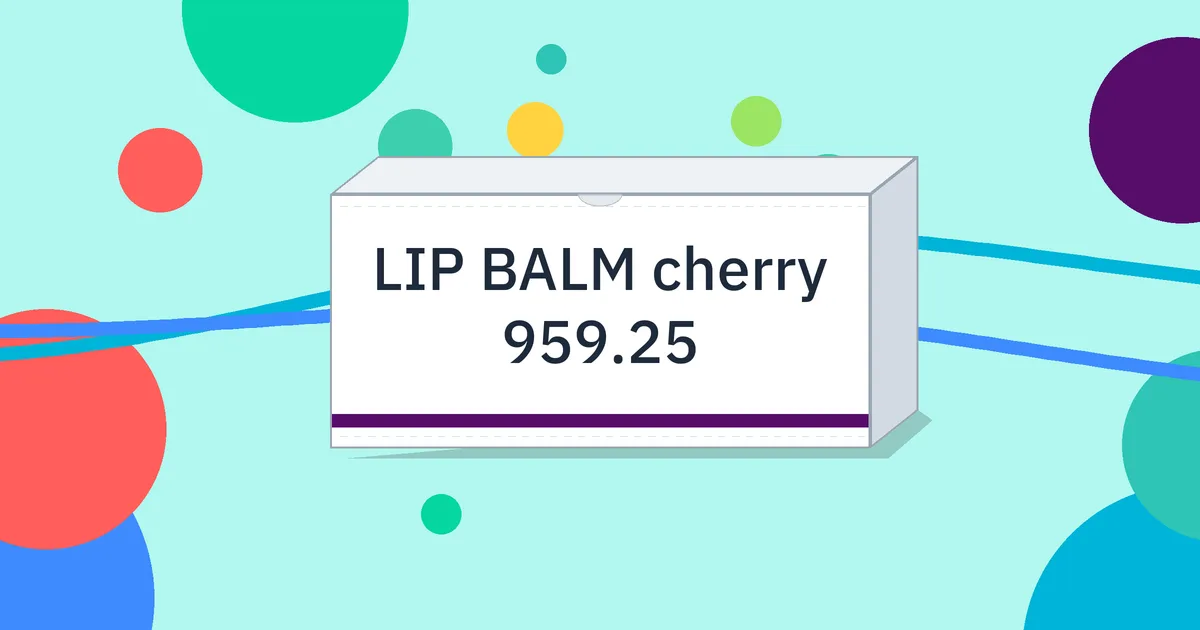 Symbolbild: Packung mit der Aufschrift LIP BALM cherry 959.25 (PZN 19633647) – Verfügbarkeit und Bezug in Apotheken in Frankfurt am Main
