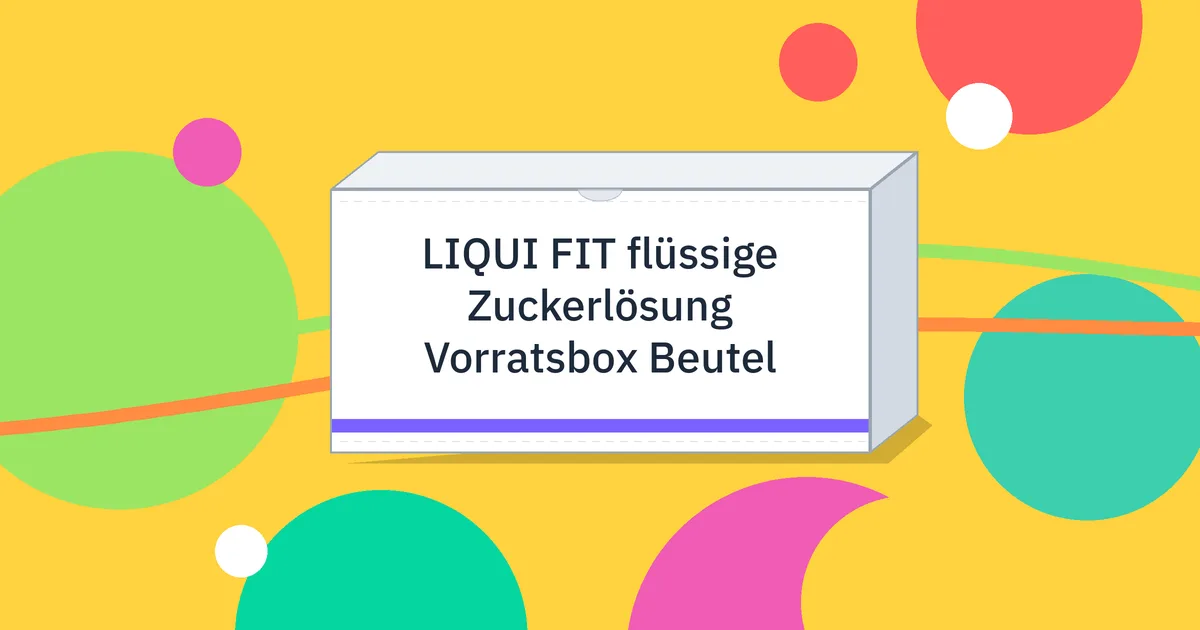 Symbolbild: Packung mit der Aufschrift LIQUI FIT flüssige Zuckerlösung Vorratsbox Beutel (PZN 10627208) – Verfügbarkeit und Bezug in Apotheken in Frankfurt am Main