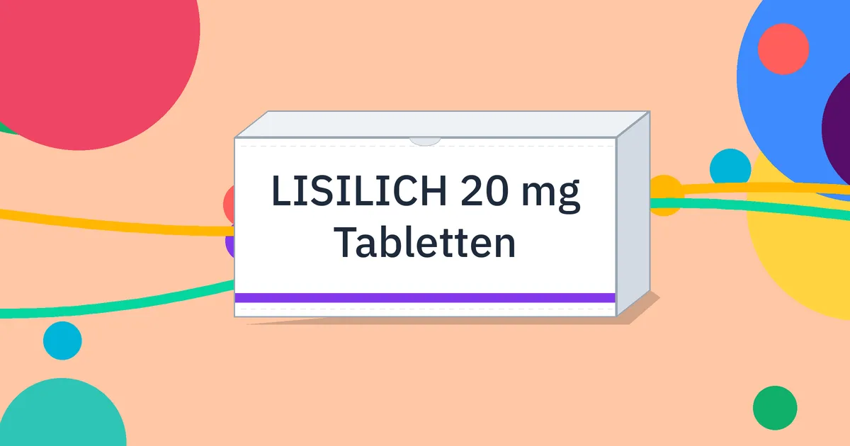 Symbolbild: Packung mit der Aufschrift LISILICH 20 mg Tabletten (PZN 00755738) – Verfügbarkeit und Bezug in Apotheken in Frankfurt am Main