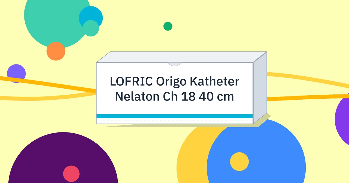 Symbolbild: Packung mit der Aufschrift LOFRIC Origo Katheter Nelaton Ch 18 40 cm (PZN 16671831) – Verfügbarkeit und Bezug in Apotheken in Frankfurt am Main