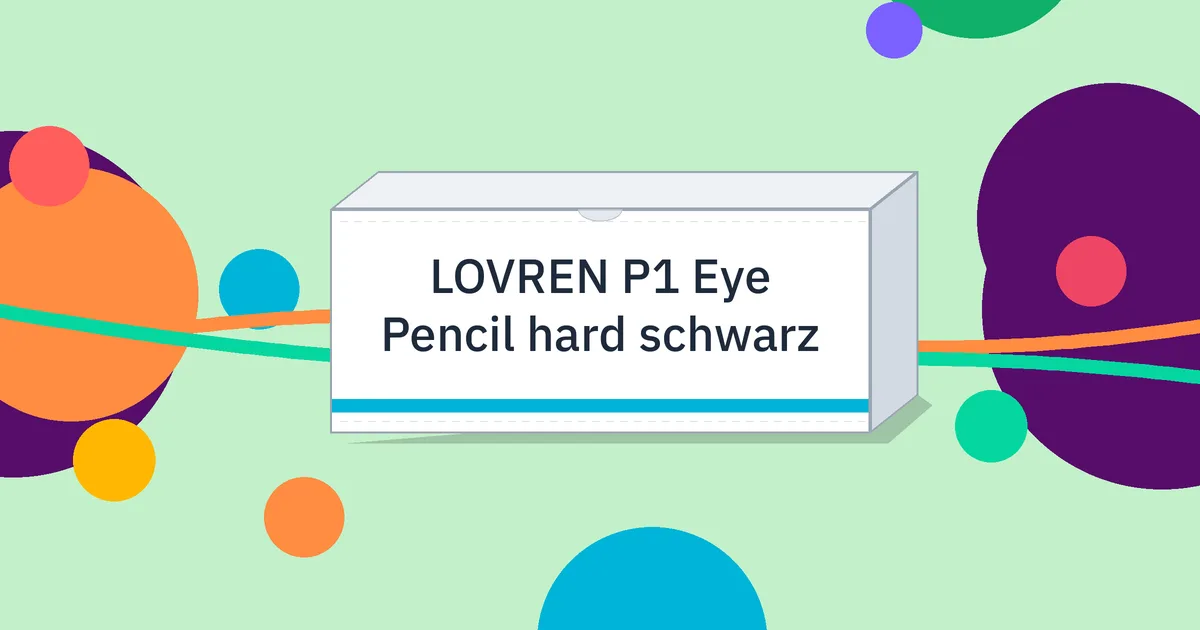 Symbolbild: Packung mit der Aufschrift LOVREN P1 Eye Pencil hard schwarz (PZN 19819116) – Verfügbarkeit und Bezug in Apotheken in Frankfurt am Main