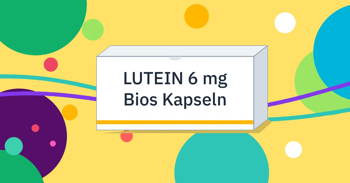 Symbolbild: Packung mit der Aufschrift LUTEIN 6 mg Bios Kapseln (PZN 00777378) – Verfügbarkeit und Bezug in Apotheken in Frankfurt am Main