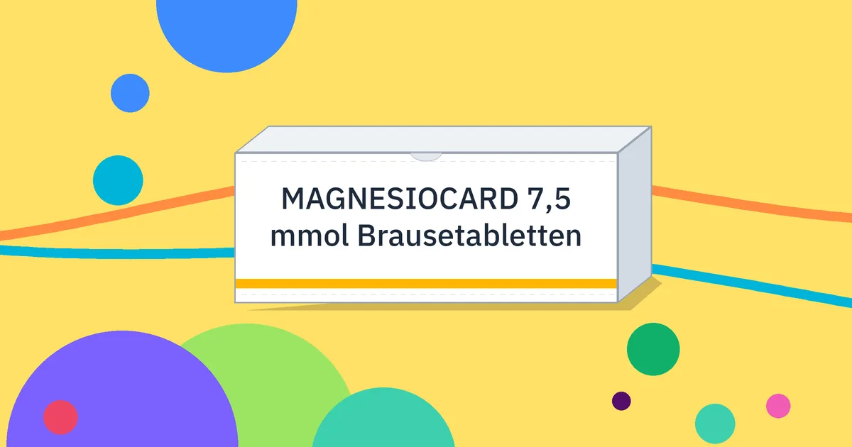 Symbolbild: Packung mit der Aufschrift MAGNESIOCARD 7,5 mmol Brausetabletten (PZN 00110289) – Verfügbarkeit und Bezug in Apotheken in Frankfurt am Main