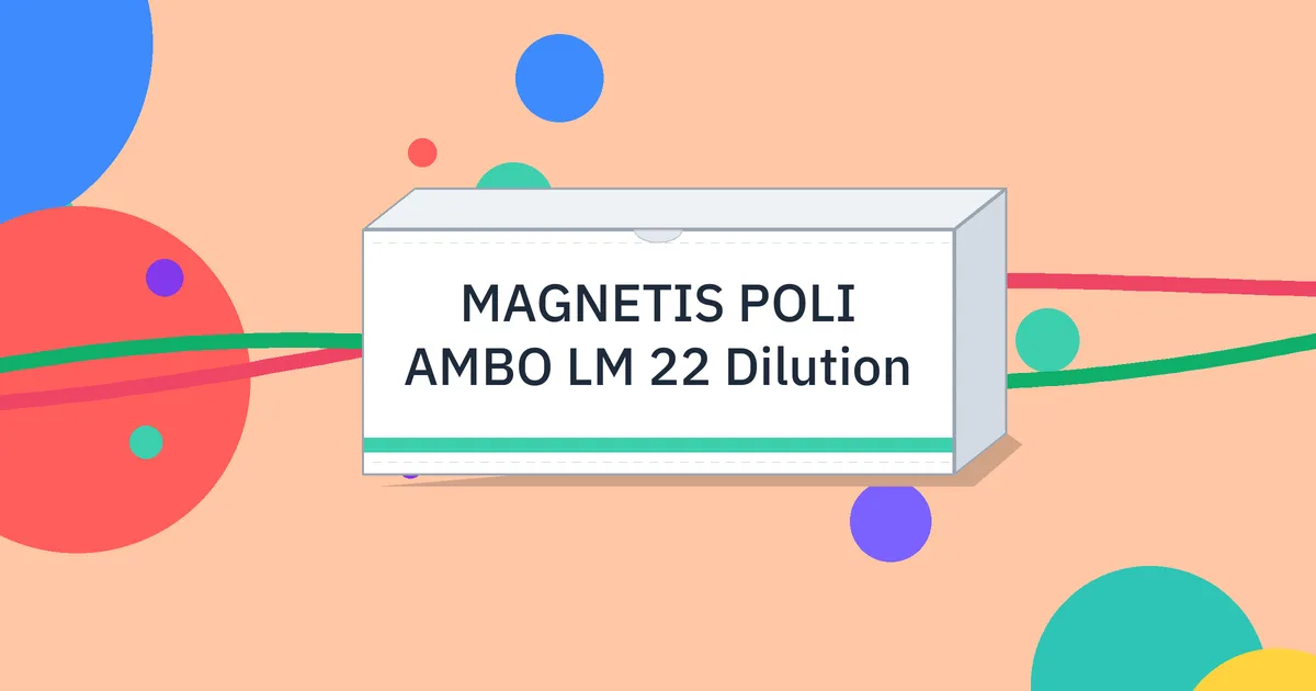Symbolbild: Packung mit der Aufschrift MAGNETIS POLI AMBO LM 22 Dilution (PZN 12940613) – Verfügbarkeit und Bezug in Apotheken in Frankfurt am Main