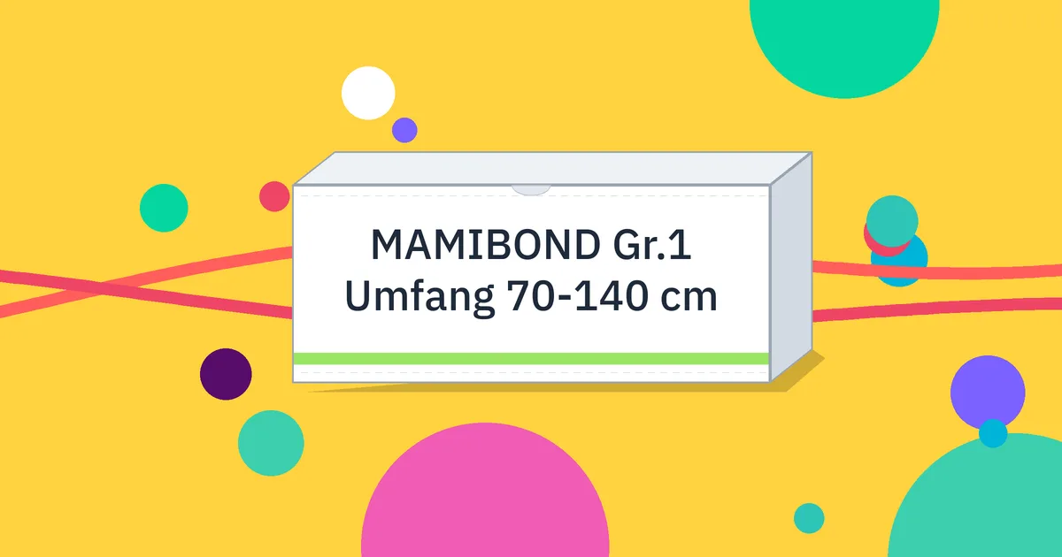 Symbolbild: Packung mit der Aufschrift MAMIBOND Gr.1 Umfang 70-140 cm (PZN 20372212) – Verfügbarkeit und Bezug in Apotheken in Frankfurt am Main