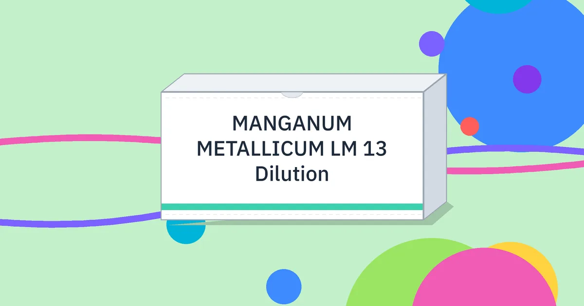 Symbolbild: Packung mit der Aufschrift MANGANUM METALLICUM LM 13 Dilution (PZN 12943250) – Verfügbarkeit und Bezug in Apotheken in Frankfurt am Main