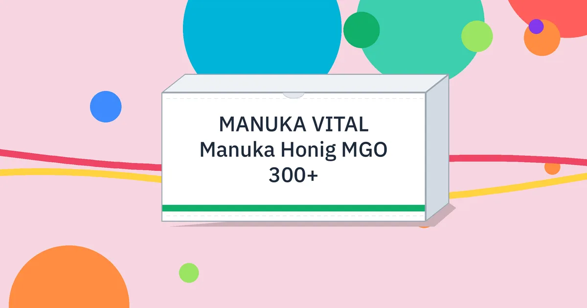 Symbolbild: Packung mit der Aufschrift MANUKA VITAL Manuka Honig MGO 300+ (PZN 19457564) – Verfügbarkeit und Bezug in Apotheken in Frankfurt am Main