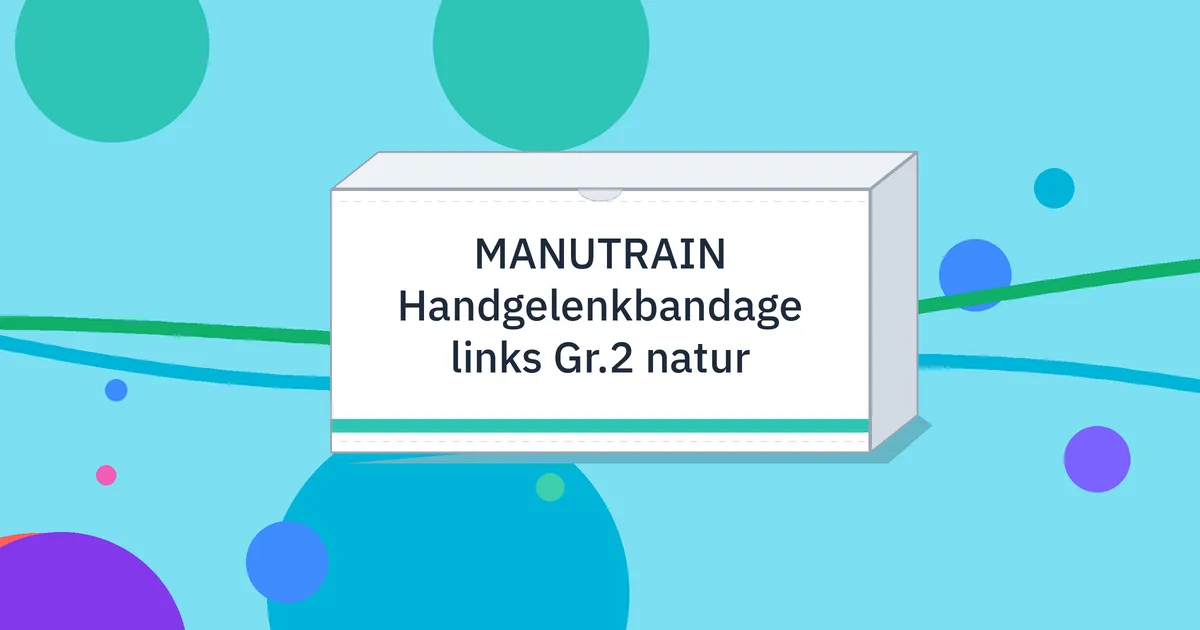 Symbolbild: Packung mit der Aufschrift MANUTRAIN Handgelenkbandage links Gr.2 natur (PZN 01285683) – Verfügbarkeit und Bezug in Apotheken in Frankfurt am Main