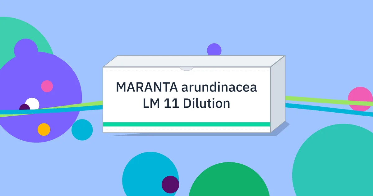Symbolbild: Packung mit der Aufschrift MARANTA arundinacea LM 11 Dilution (PZN 13601439) – Verfügbarkeit und Bezug in Apotheken in Frankfurt am Main
