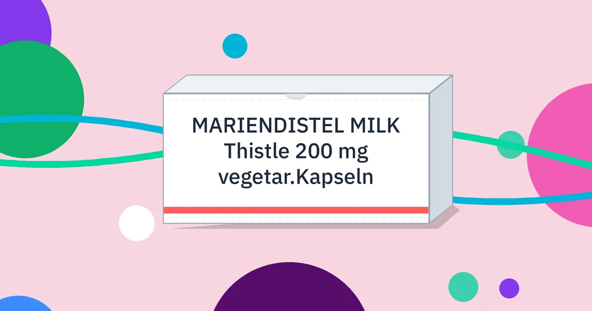 Symbolbild: Packung mit der Aufschrift MARIENDISTEL MILK Thistle 200 mg vegetar.Kapseln (PZN 05025447) – Verfügbarkeit und Bezug in Apotheken in Frankfurt am Main
