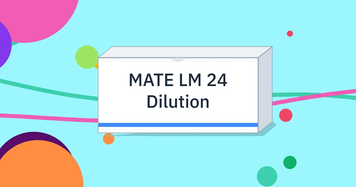 Symbolbild: Packung mit der Aufschrift MATE LM 24 Dilution (PZN 12947118) – Verfügbarkeit und Bezug in Apotheken in Frankfurt am Main