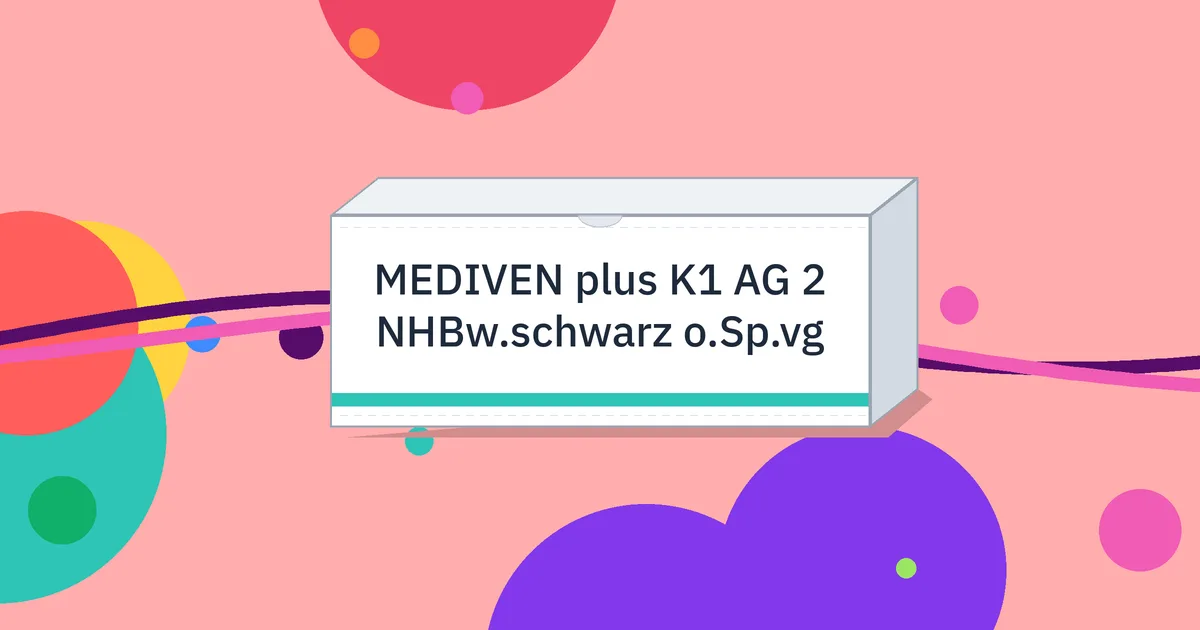Symbolbild: Packung mit der Aufschrift MEDIVEN plus K1 AG 2 NHBw.schwarz o.Sp.vg (PZN 15924477) – Verfügbarkeit und Bezug in Apotheken in Frankfurt am Main
