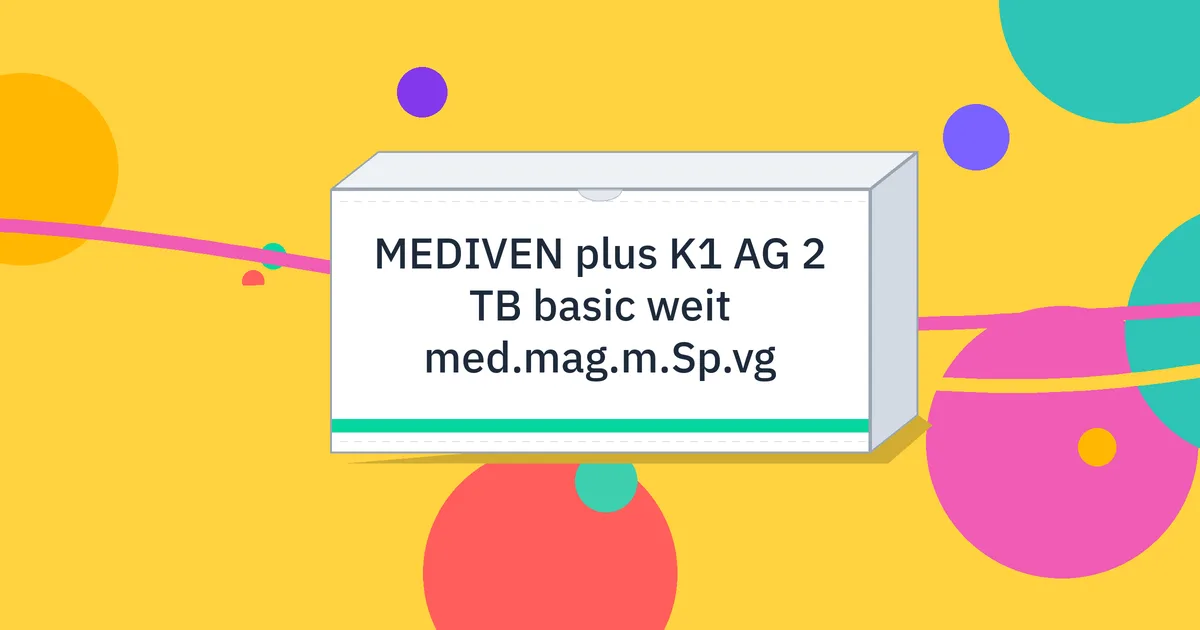 Symbolbild: Packung mit der Aufschrift MEDIVEN plus K1 AG 2 TB basic weit med.mag.m.Sp.vg (PZN 15059016) – Verfügbarkeit und Bezug in Apotheken in Frankfurt am Main