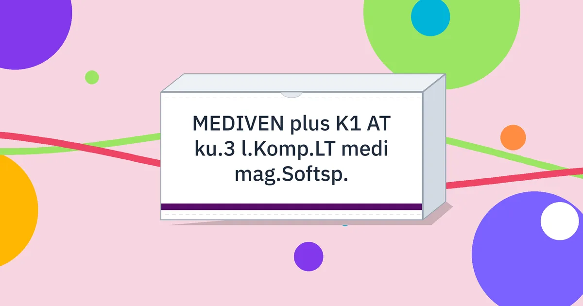 Symbolbild: Packung mit der Aufschrift MEDIVEN plus K1 AT ku.3 l.Komp.LT medi mag.Softsp. (PZN 15029564) – Verfügbarkeit und Bezug in Apotheken in Frankfurt am Main