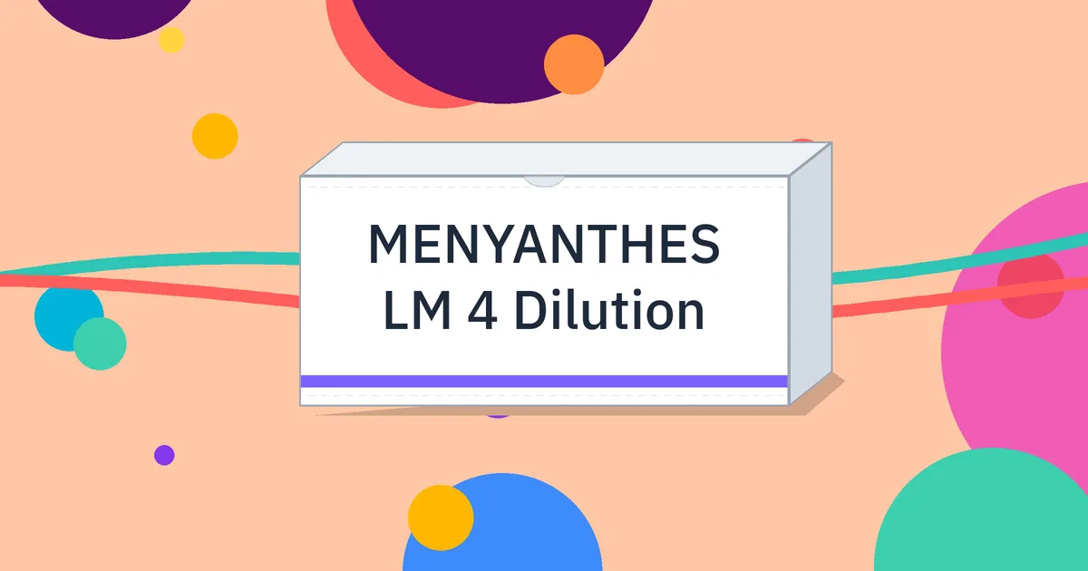 Symbolbild: Packung mit der Aufschrift MENYANTHES LM 4 Dilution (PZN 13605035) – Verfügbarkeit und Bezug in Apotheken in Frankfurt am Main