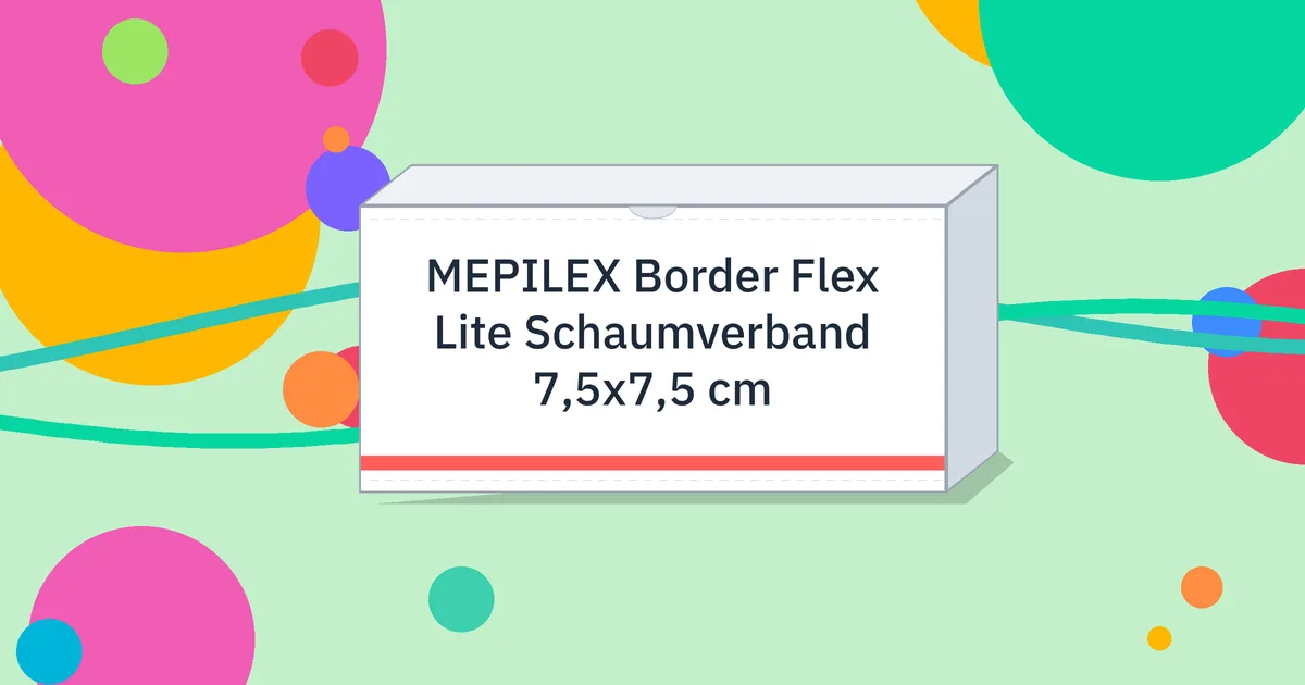 Symbolbild: Packung mit der Aufschrift MEPILEX Border Flex Lite Schaumverband 7,5x7,5 cm (PZN 18719128) – Verfügbarkeit und Bezug in Apotheken in Frankfurt am Main