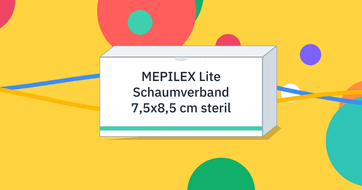 Symbolbild: Packung mit der Aufschrift MEPILEX Lite Schaumverband 7,5x8,5 cm steril (PZN 13984989) – Verfügbarkeit und Bezug in Apotheken in Frankfurt am Main