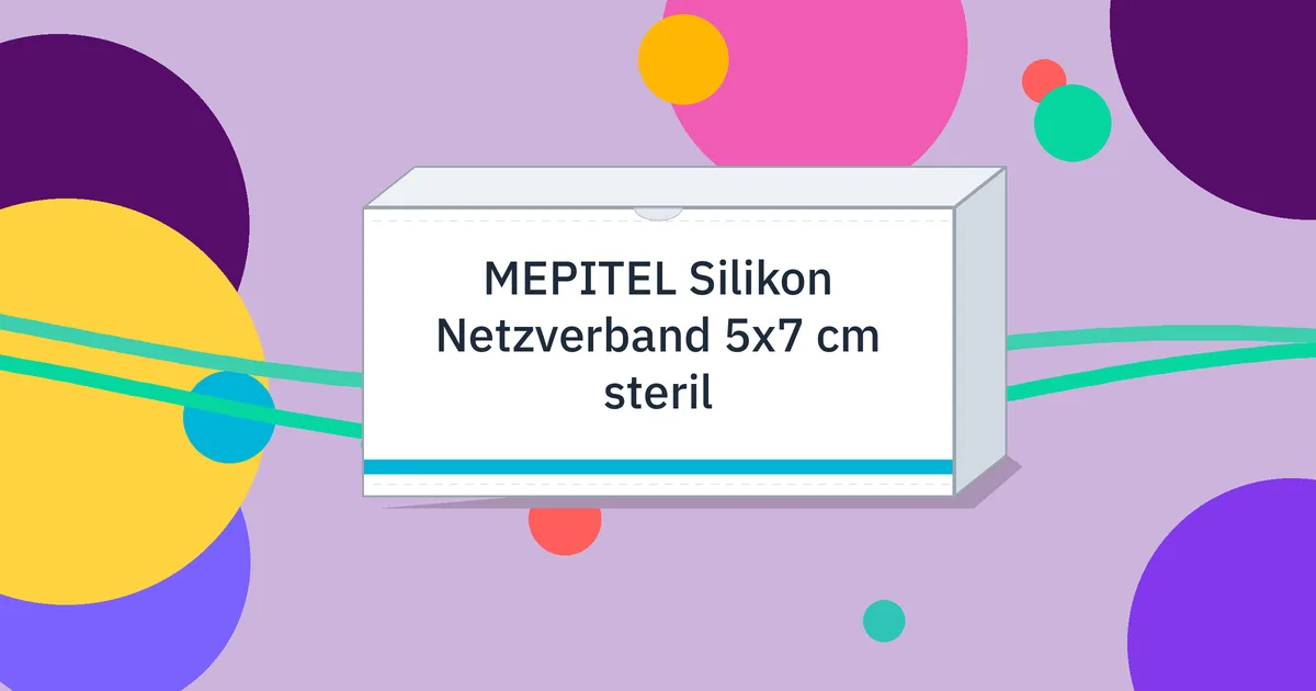 Symbolbild: Packung mit der Aufschrift MEPITEL Silikon Netzverband 5x7 cm steril (PZN 16227177) – Verfügbarkeit und Bezug in Apotheken in Frankfurt am Main