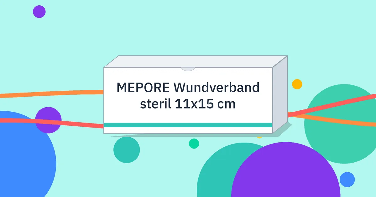 Symbolbild: Packung mit der Aufschrift MEPORE Wundverband steril 11x15 cm (PZN 04608276) – Verfügbarkeit und Bezug in Apotheken in Frankfurt am Main