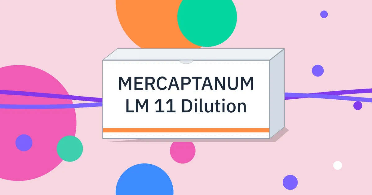 Symbolbild: Packung mit der Aufschrift MERCAPTANUM LM 11 Dilution (PZN 13605590) – Verfügbarkeit und Bezug in Apotheken in Frankfurt am Main