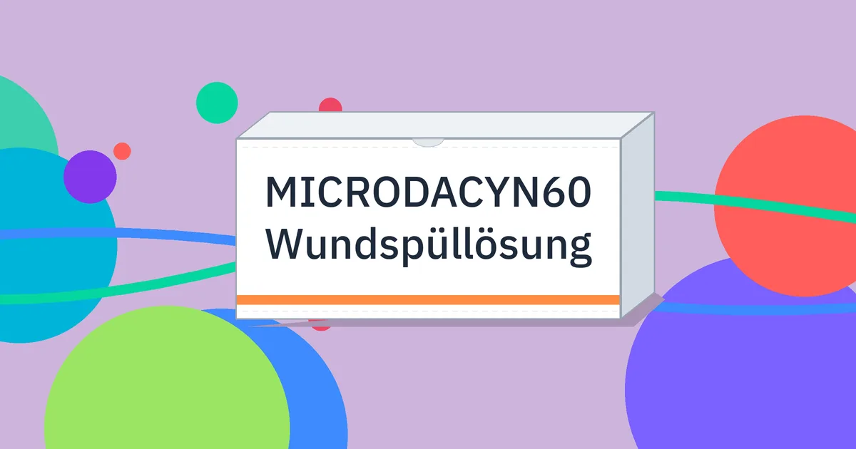 Symbolbild: Packung mit der Aufschrift MICRODACYN60 Wundspüllösung (PZN 13568050) – Verfügbarkeit und Bezug in Apotheken in Frankfurt am Main