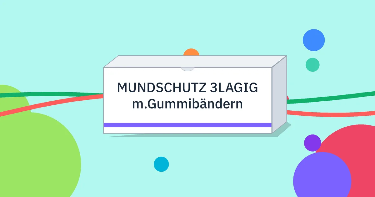 Symbolbild: Packung mit der Aufschrift MUNDSCHUTZ 3LAGIG m.Gummibändern (PZN 16729370) – Verfügbarkeit und Bezug in Apotheken in Frankfurt am Main