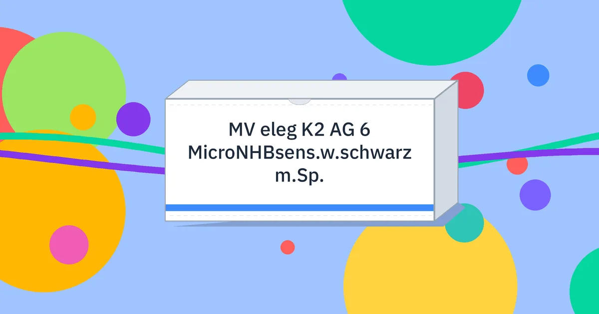Symbolbild: Packung mit der Aufschrift MV eleg K2 AG 6 MicroNHBsens.w.schwarz m.Sp. (PZN 16068862) – Verfügbarkeit und Bezug in Apotheken in Frankfurt am Main