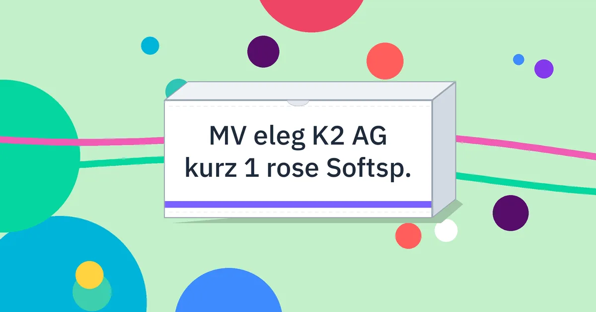 Symbolbild: Packung mit der Aufschrift MV eleg K2 AG kurz 1 rose Softsp. (PZN 14698027) – Verfügbarkeit und Bezug in Apotheken in Frankfurt am Main