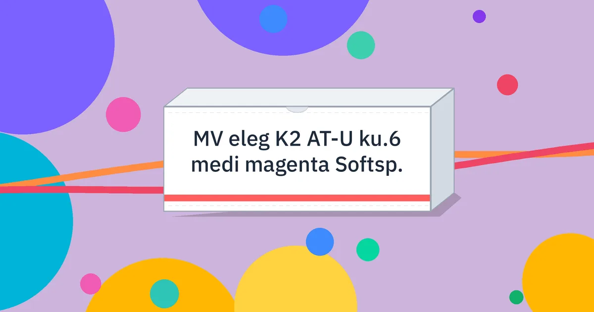 Symbolbild: Packung mit der Aufschrift MV eleg K2 AT-U ku.6 medi magenta Softsp. (PZN 15291919) – Verfügbarkeit und Bezug in Apotheken in Frankfurt am Main