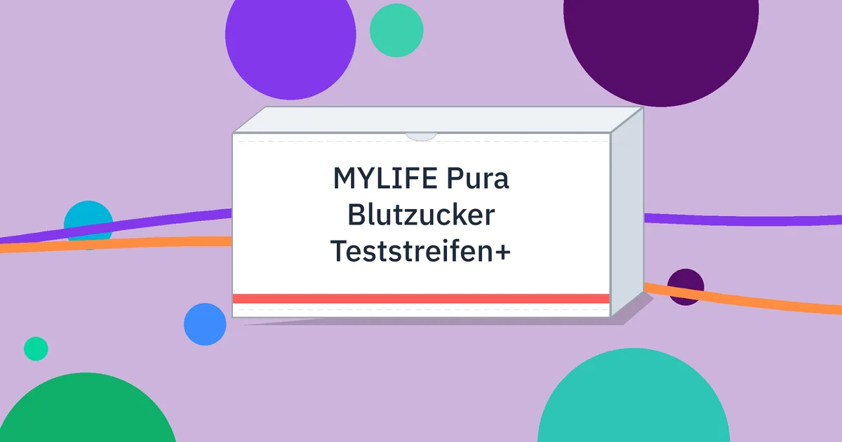 Symbolbild: Packung mit der Aufschrift MYLIFE Pura Blutzucker Teststreifen+ (PZN 20693560) – Verfügbarkeit und Bezug in Apotheken in Frankfurt am Main