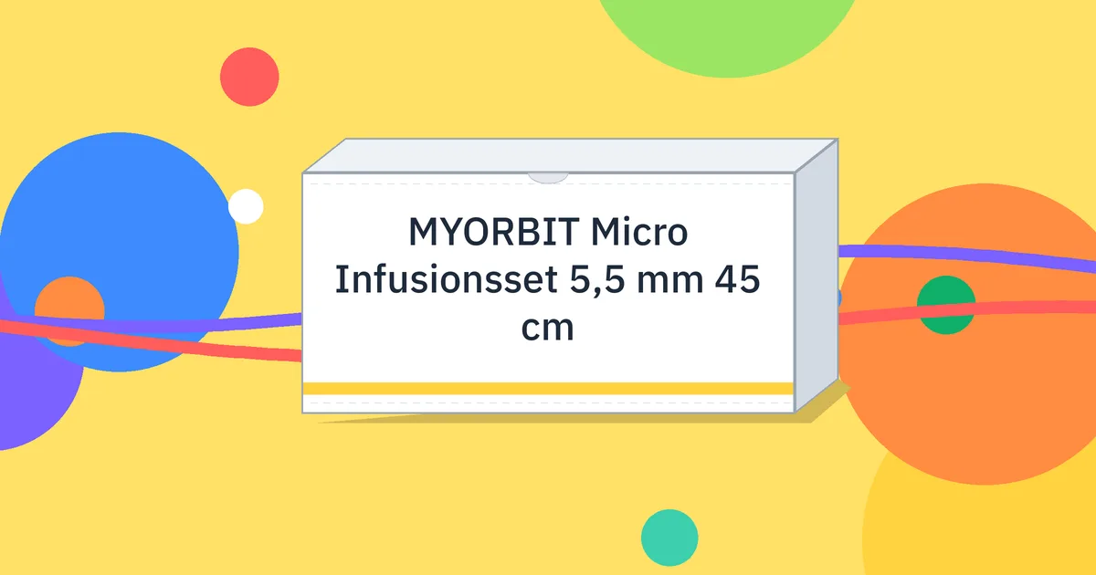 Symbolbild: Packung mit der Aufschrift MYORBIT Micro Infusionsset 5,5 mm 45 cm (PZN 20294794) – Verfügbarkeit und Bezug in Apotheken in Frankfurt am Main