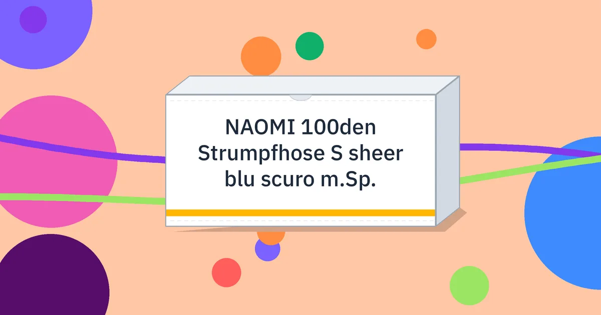 Symbolbild: Packung mit der Aufschrift NAOMI 100den Strumpfhose S sheer blu scuro m.Sp. (PZN 16177143) – Verfügbarkeit und Bezug in Apotheken in Frankfurt am Main