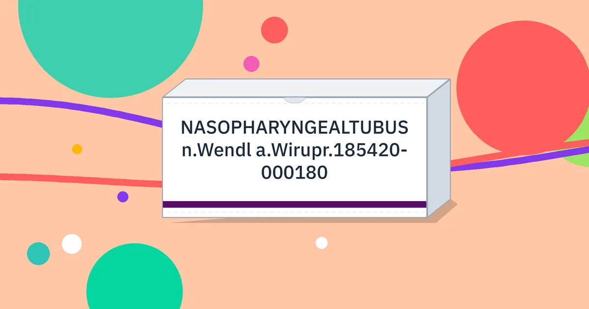 Symbolbild: Packung mit der Aufschrift NASOPHARYNGEALTUBUS n.Wendl a.Wirupr.185420-000180 (PZN 05032157) – Verfügbarkeit und Bezug in Apotheken in Frankfurt am Main